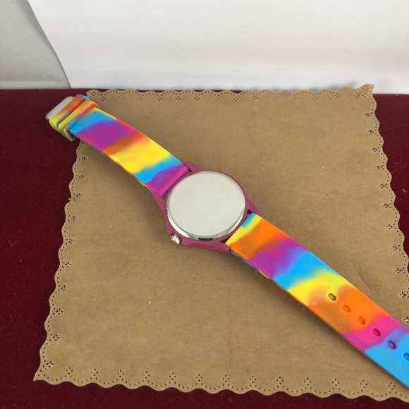 Geneva | Accessories | Rainbow Geneva Multi Color Silver Pink Watch ...